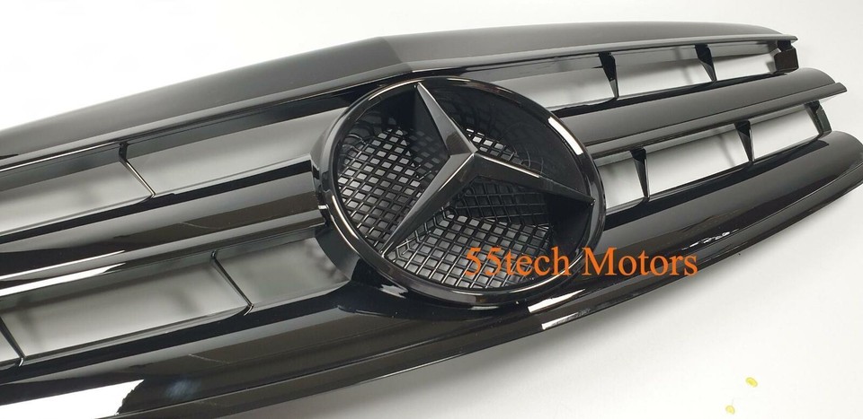 Mercedes W221 S350 S550 Grille Grill 3 Fins Black 2007 2008 2009 S63 ...