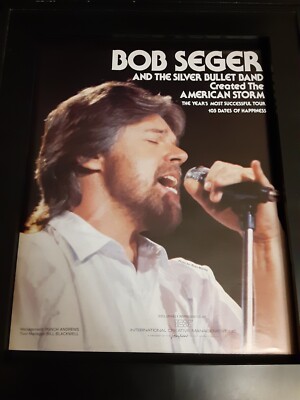 Bob Seger American Storm Tour Rare Original Promo Poster Ad Framed! | eBay