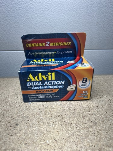 Advil Dual Action Back Pain Caplets Delivers 250Mg Ibuprofen and 500Mg ...
