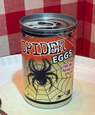 2x Halloween SPIDER EGGS Soup Can Labels GIFT PARTY FAVORS DECORATIONS ...