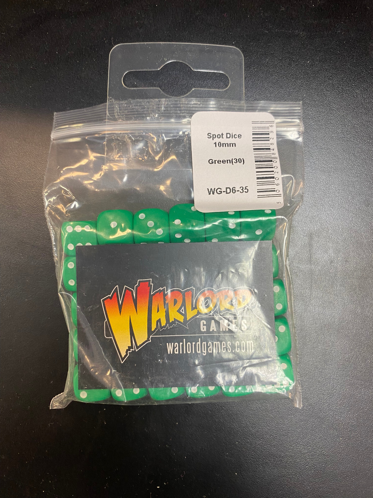 30 Green D6 Dice Six 6 Siders 10mm Bolt Action WWII Warlord Games ...