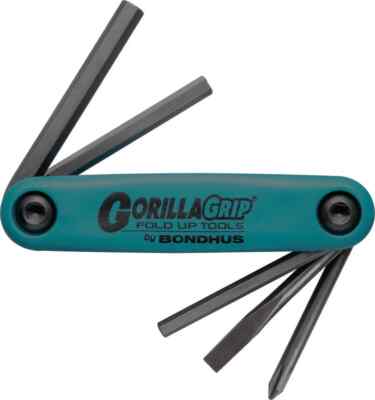 BONDHUS Allen Key Set Gorilla Grip Hex Fold Up With PH/SLOT Drivers ...
