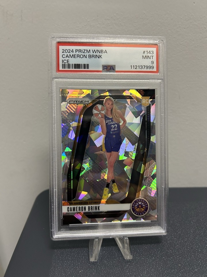 2024 PANINI PRIZM WNBA ICE #143 CAMERON BRINK ROOKIE RC PSA 9 Mint Pop ...