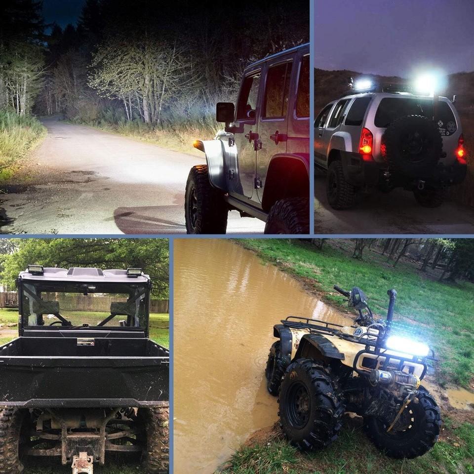 2x 7inch 30000LM LED Work Light Bar Flood Spot Pod Offroad Fog Driving ...