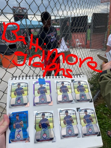 Sebastian Walcott Signed Card Bowman Chrome Auto Texas Rangers /250 ...