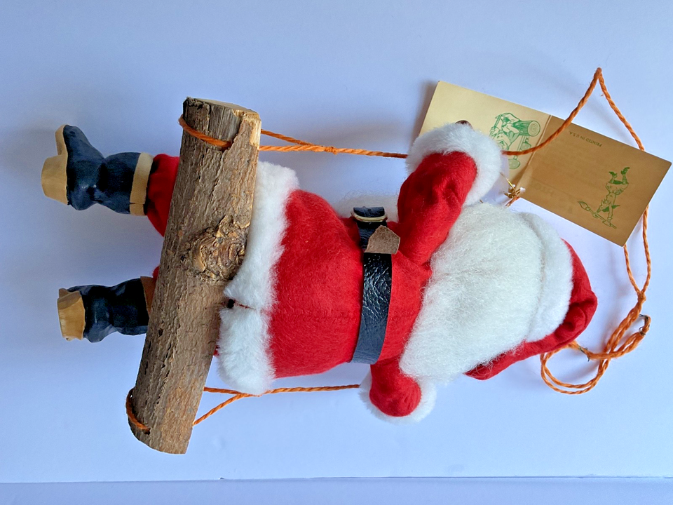 Joseph & Irene Toth Hand Carved wood Santa Claus hanging sitting on ...