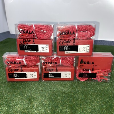 5-New IKEA STRALA LED String Lights Each 6’11” Red In Box! Battery ...