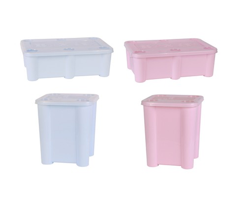 Plastic Storage Box With Lid Large Rectangular Square Vintage Tidy Box ...