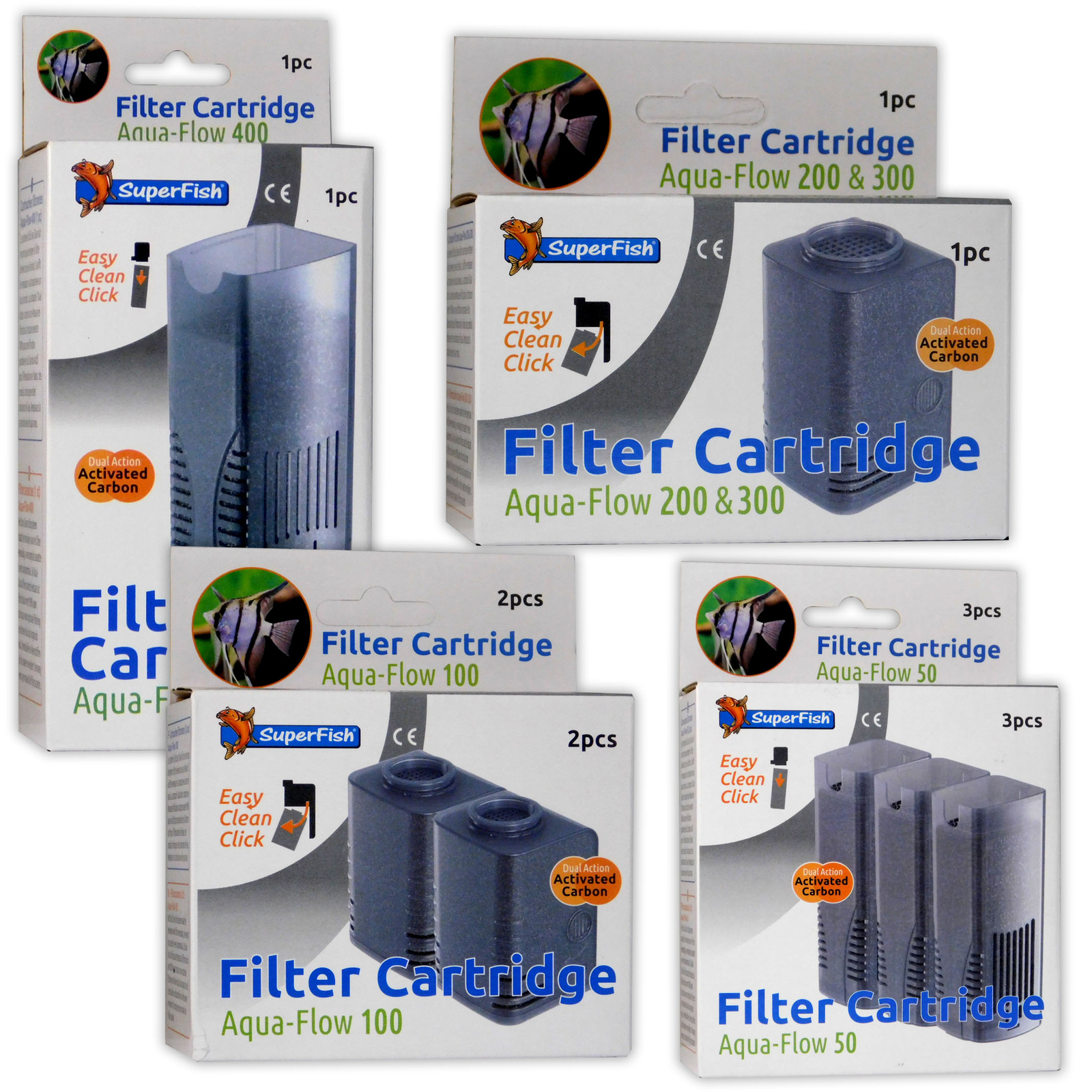 SUPERFISH AQUAFLOW FILTER FOAM CARBON CARTRIDGE MEDIA FISH TANK ...