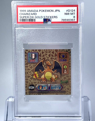 1999 AMADA Pokemon JPN CHARIZARD SUPER DX GOLD STICKERS PSA 8 | eBay