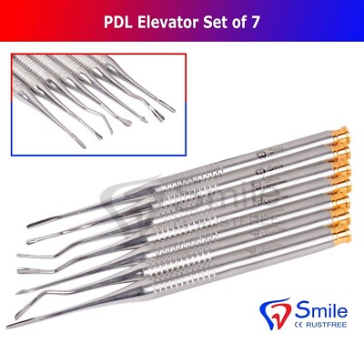7 Pcs PDL Luxating Root Elevators Dental Implant Instruments Micro ...
