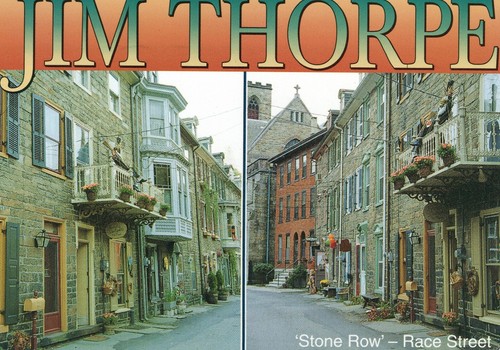 Jim Thorpe Stone Row Race Street Pennsylvania Chrome 4x6 Postcard | eBay