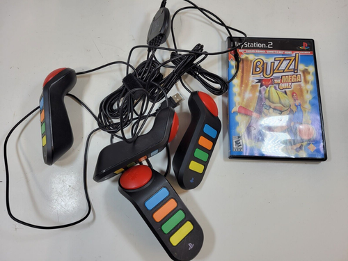 Buzz The Hollywood Quiz Game & Controllers PlayStation 2 PS2 Game Disc ...