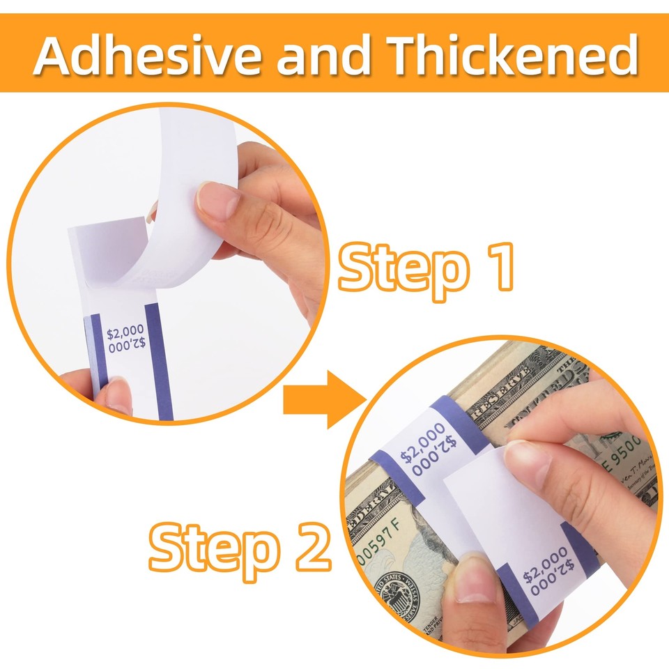 550Pack Self Adhesive Money Bands Currency Bills Straps for Cash Dollar ...