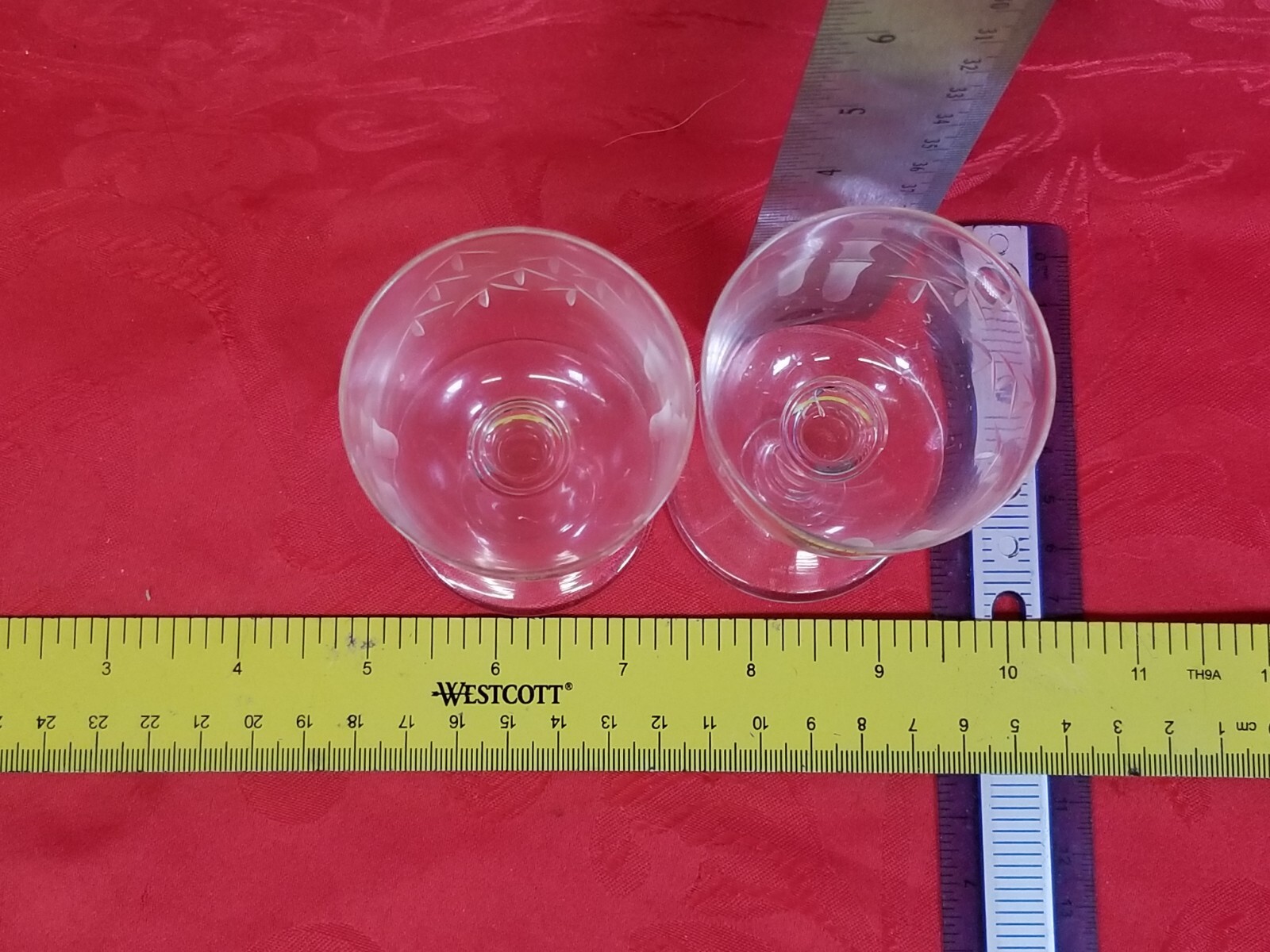 2 Midcentury SASAKI NORITAKE Crystal BAMBOO Multisided Stem Sherry Wine ...