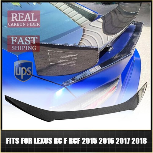 For Lexus RC F RCF 2015-2018 REAL CARBON Rear Trunk Spoiler Highkick ...