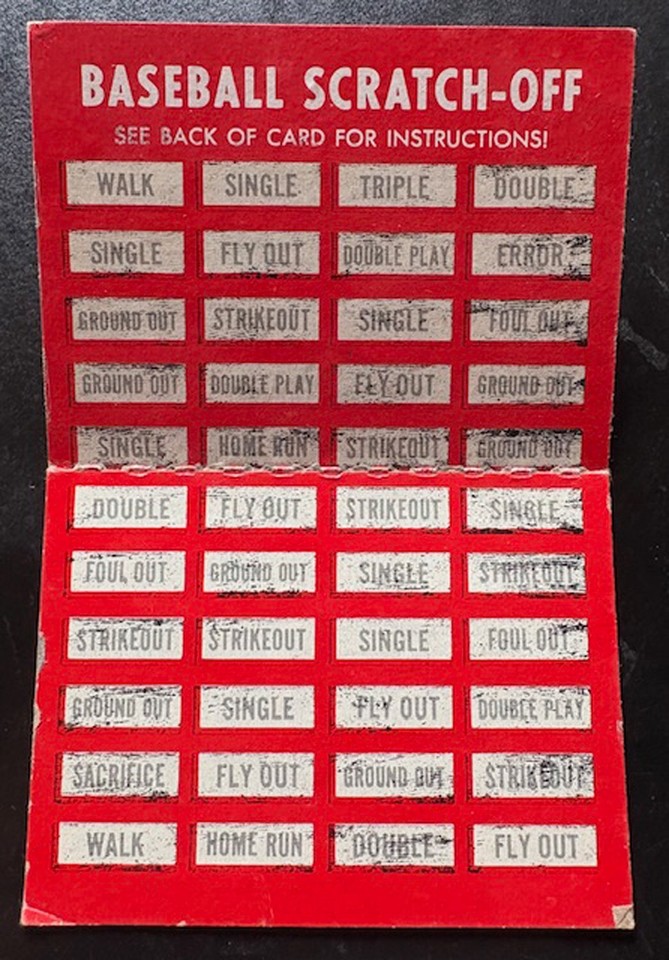 1970 Topps Play Baseball Scratch Off Game Cards YOUR CHOICE | eBay