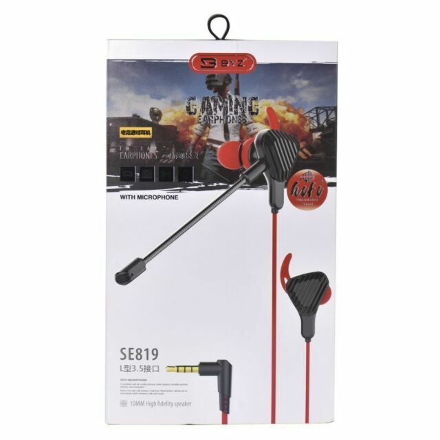 BYZ SE819 In-ear Gaming Headphones With Dual Mic Wired Earbuds Red ...
