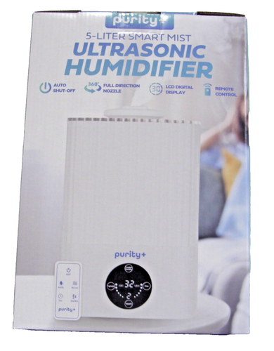 Ultrasonic Humidifier 5 Liter Smart Mist LCD Display Remote Control ...