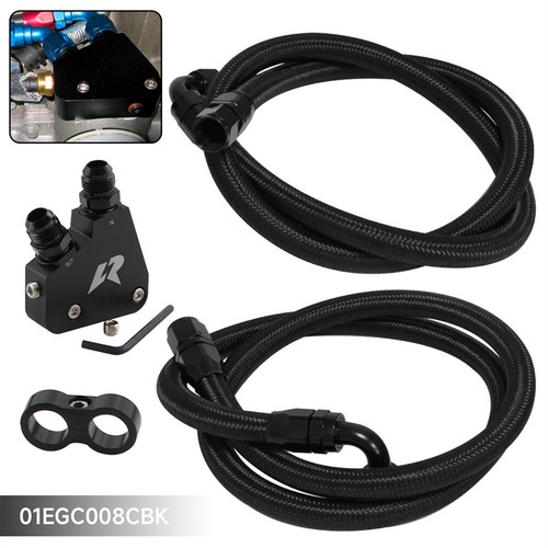 AN10 Oil Filter Sandwich Adapter Hose Line Kit For Corvette C5 C6 LS1 ...