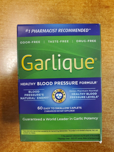 Garlique Garlic Extract Supplement Healthy Blood Pressure 60 Caps Exp ...