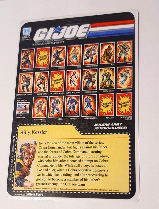 GI JOE CUSTOM NINJA BILLY CARDBACK Action Figure File Card MOC CARD ...