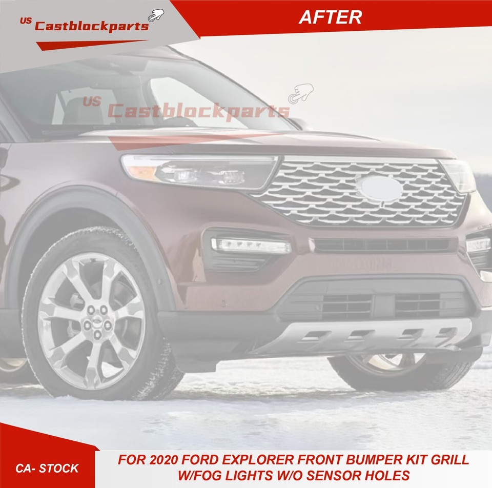 For 2020-23 Ford Explorer Front Bumper Kit Grill W/Fog Lights W/O ...