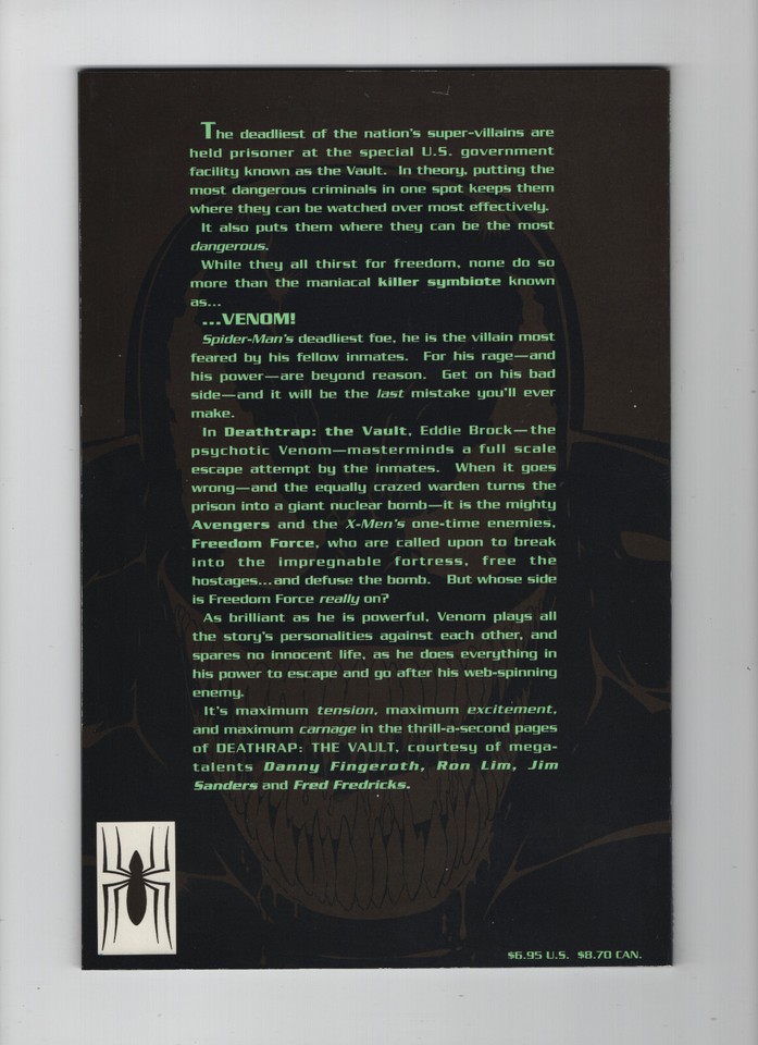 Venom Deathtrap The Vault OOP TPB Graphic Novel 1993 Marvel Comics 300 ...