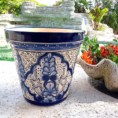 Extra Large Mexican Pottery Large Collection Of Hand Painted Mexican