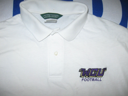 WESTERN CAROLINA University Catamounts FOOTBALL vtg Polo Shirt Men's XL ...