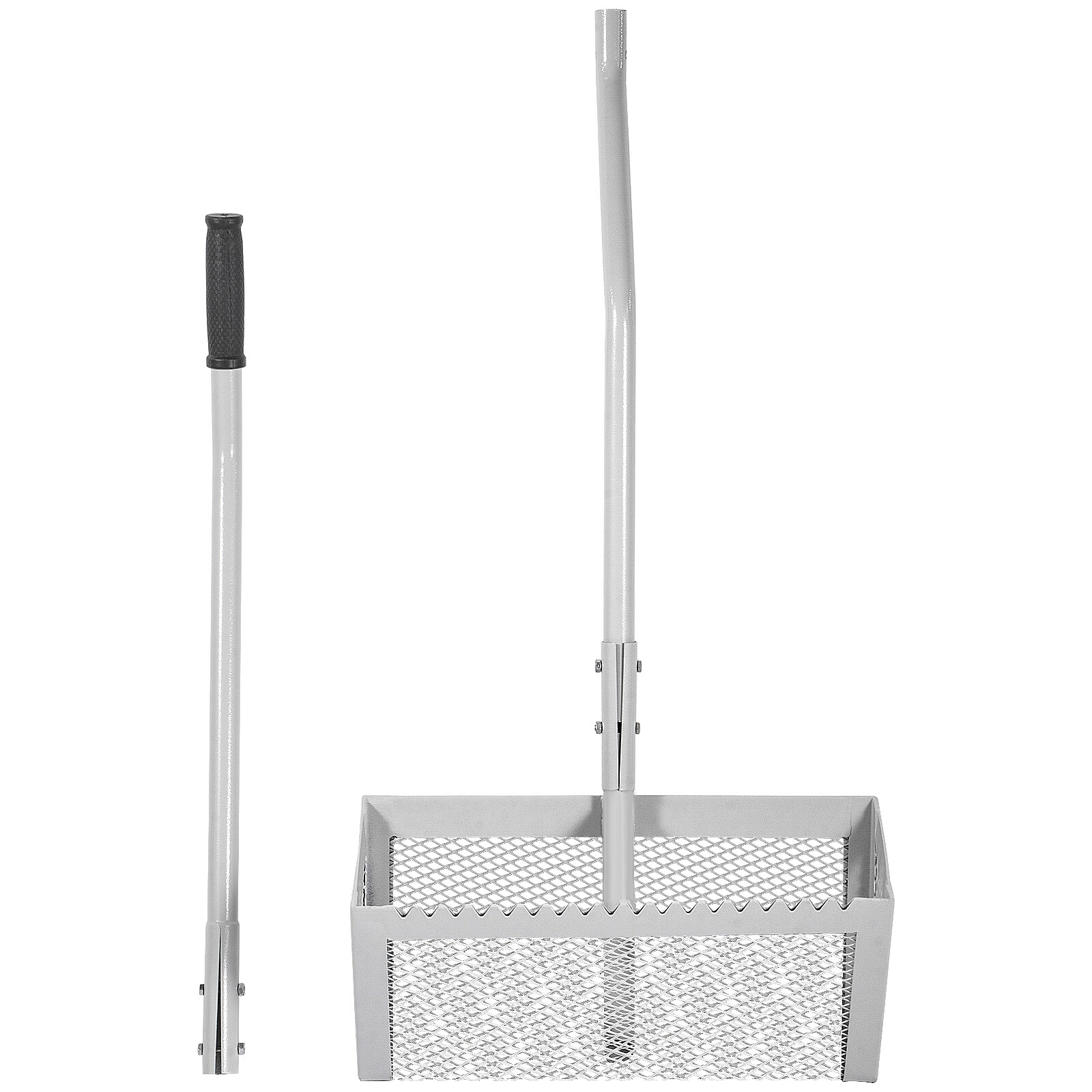 VEVOR Sand Rake Beach Rake 52" Pole Muck Sand Flea Rake 16" Silver Weed ...