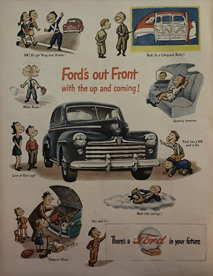1947 vintage Ford print ad. Ford’s Out Front With The Up-And-Coming! | eBay