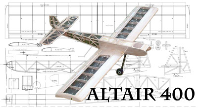 Altair 400 Electric Sport 37" WS RC Airplane Laser Cut Balsa Short Kit ...