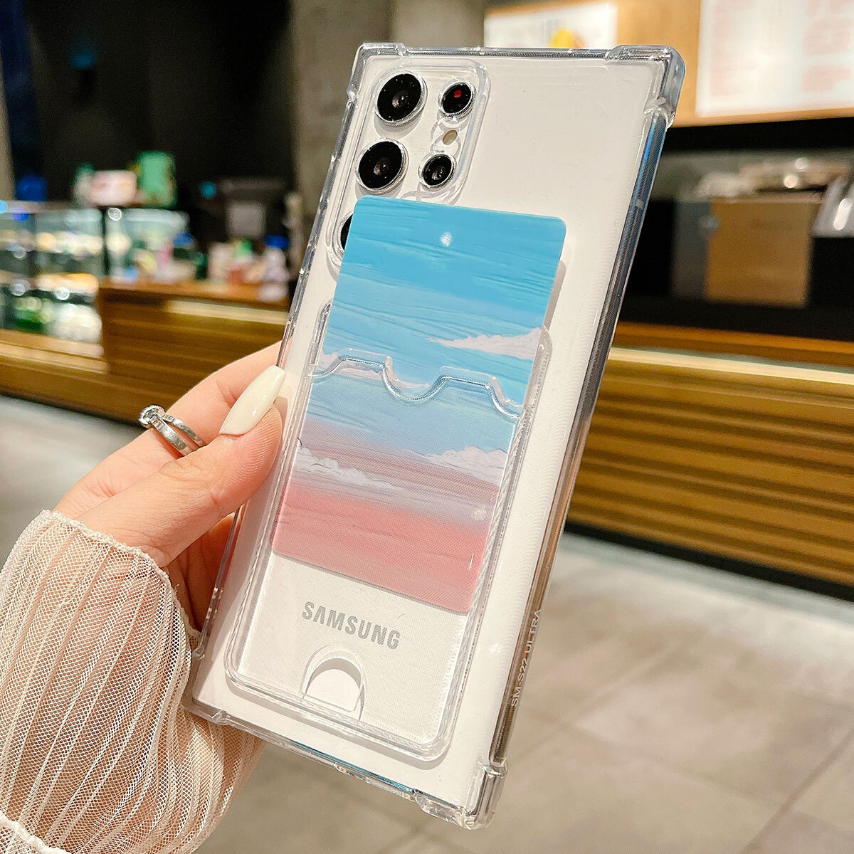 Card Holder Case For Various Phone Shockproof Clear Soft Silicone ...