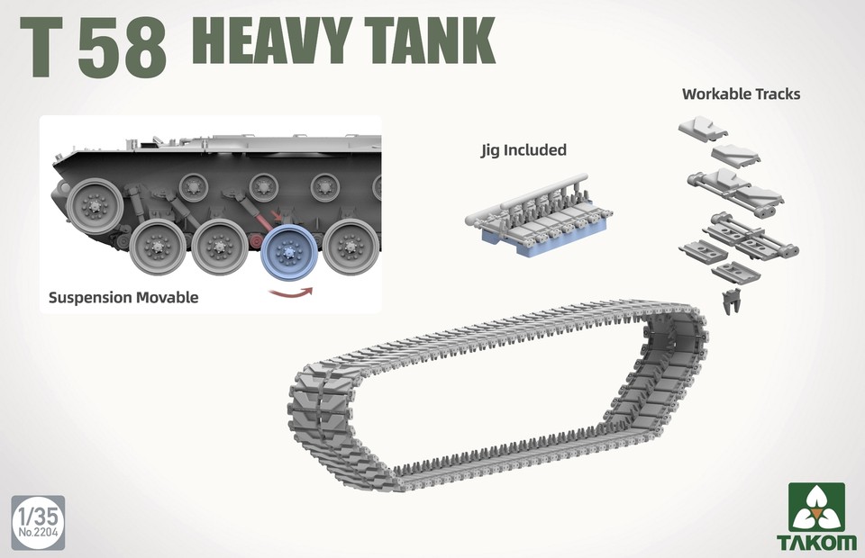 TAKOM 2204 1/35 US T58 Heavy Tank Assembly Model Kit | eBay