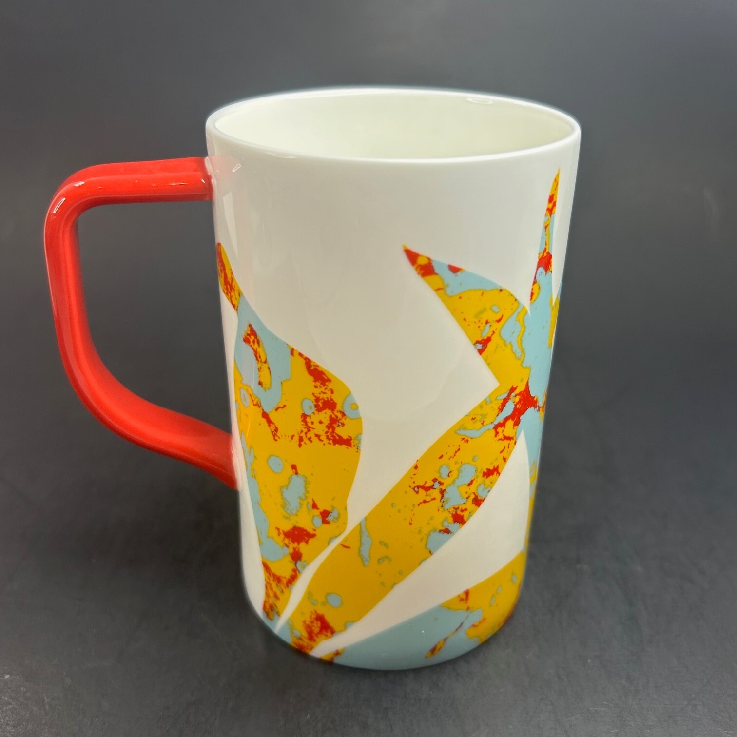 Teavana Bone China Coffee Mug in Blue Yellow Red Floral Print 14 oz ...