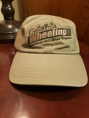 Mens Cabela’s Wheeling WV Baseball ball Cap hat light Green khaki never ...