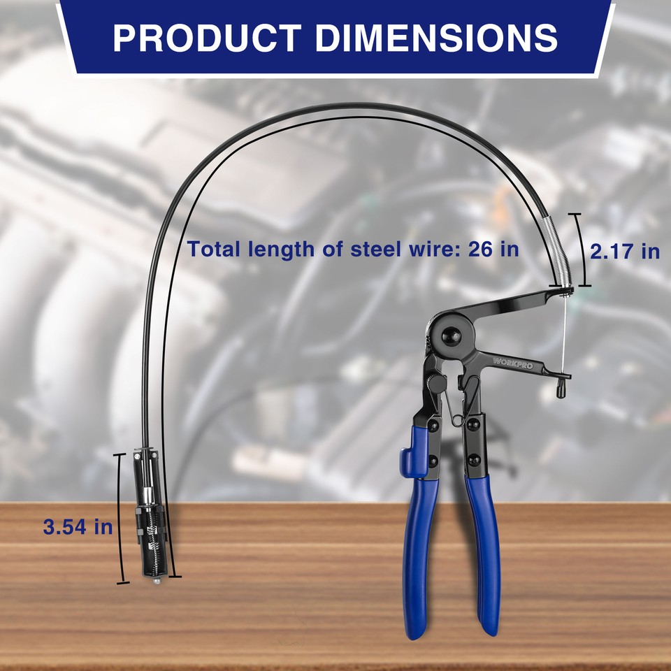 WORKPRO Flexible Hose Clamp Pliers, 27” Hose Clamp Automotive Clamp ...