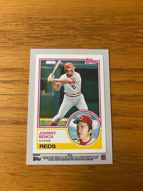 2021 Johnny Bench Topps reprint baseball card - #TDH-22 - Cincinnati ...