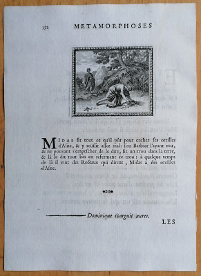 Midas - Original Print Ovid Metamorphoses - 1676 | eBay