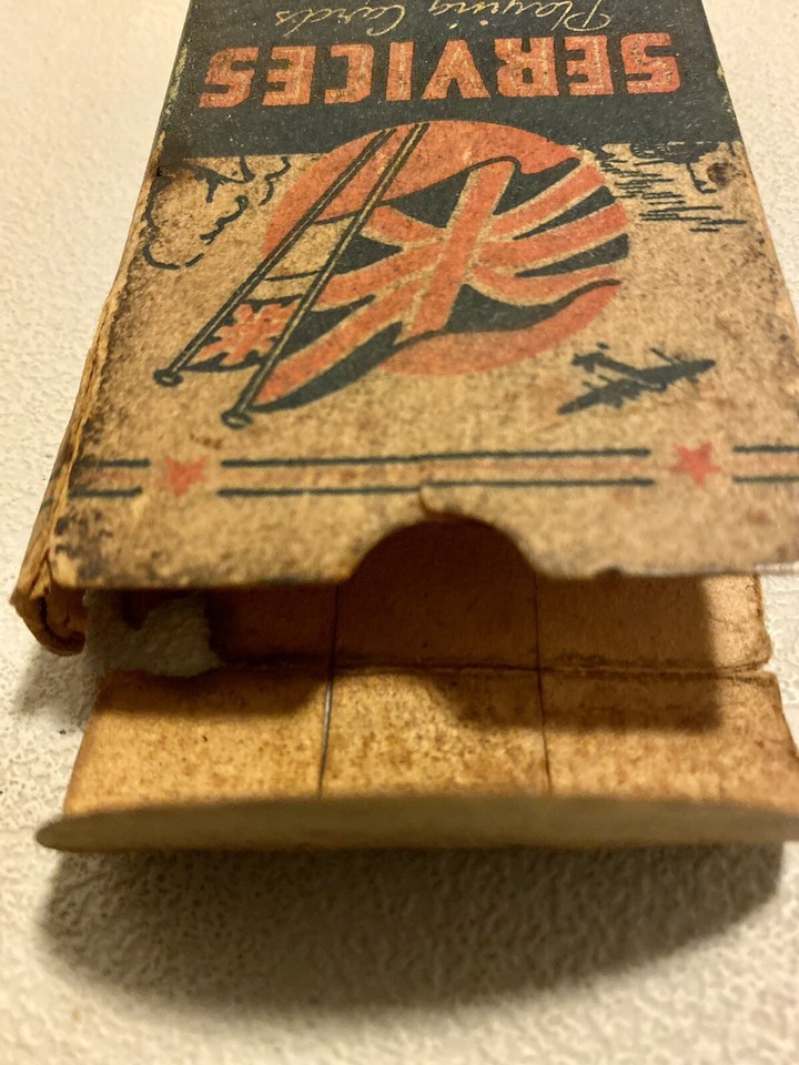 Genuine WWII Services ISSUE WARTIME PACK Playing CARDS in Box Military ...