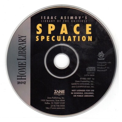 Zane: Isaac Asimov's Space Speculation (CD, 1996) for Win/Mac - NEW CD ...