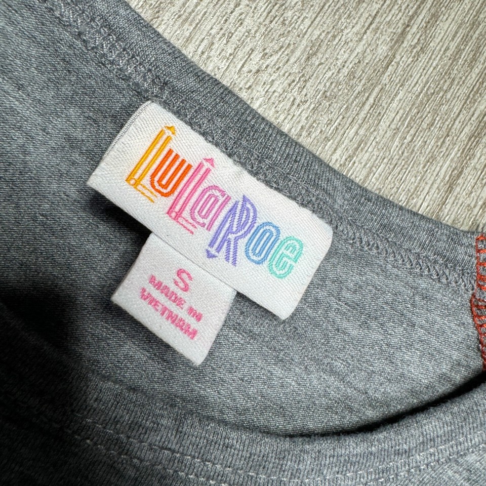 LuLaRoe Randy Top Size S Gray Disney Collection DONALD DUCK Long Sleeve ...