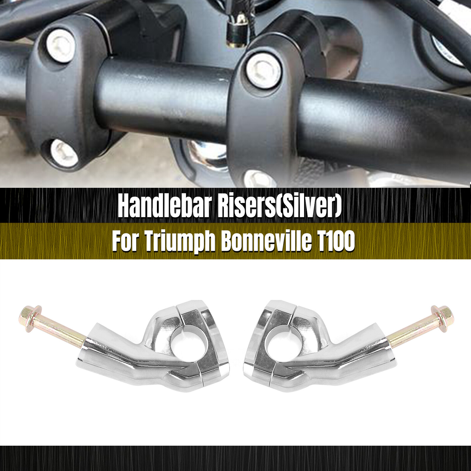 Chrome Motorcycle Handlebar Risers Kit For Triumph Bonneville T100 ...