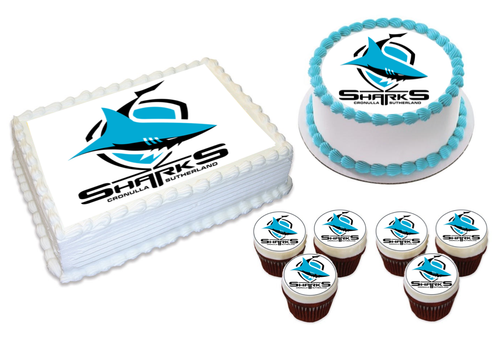 Cronulla SHARKS Edible Cake Topper NRL Rugby League Images Round A4 or ...
