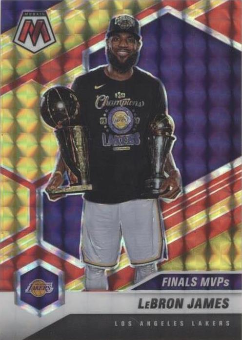 2020-21 Panini Mosaic - Finals MVPs LeBron James #297 Choice Fusion Red ...