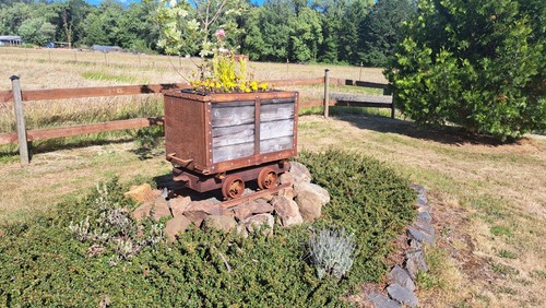 Antique Ore Cart Mining, circa 1900 Reproduction, 3' long 3' high 2 ...