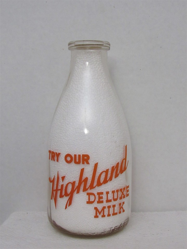 SRPQ Milk Bottle Highland Dairies Dairy 1948 Deluxe Milk LOCATION??? | eBay