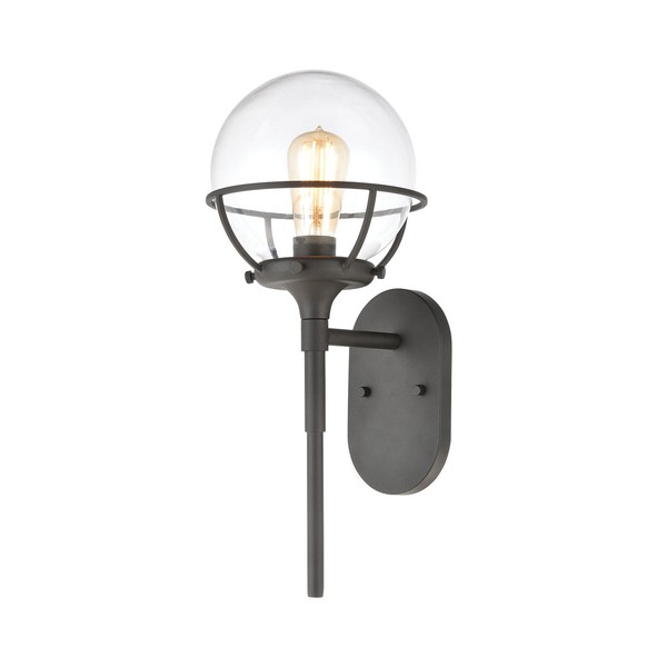 Elk Lighting 57289/1 Girard 1 Light 19 Inch Charcoal Outdoor Sconce for ...