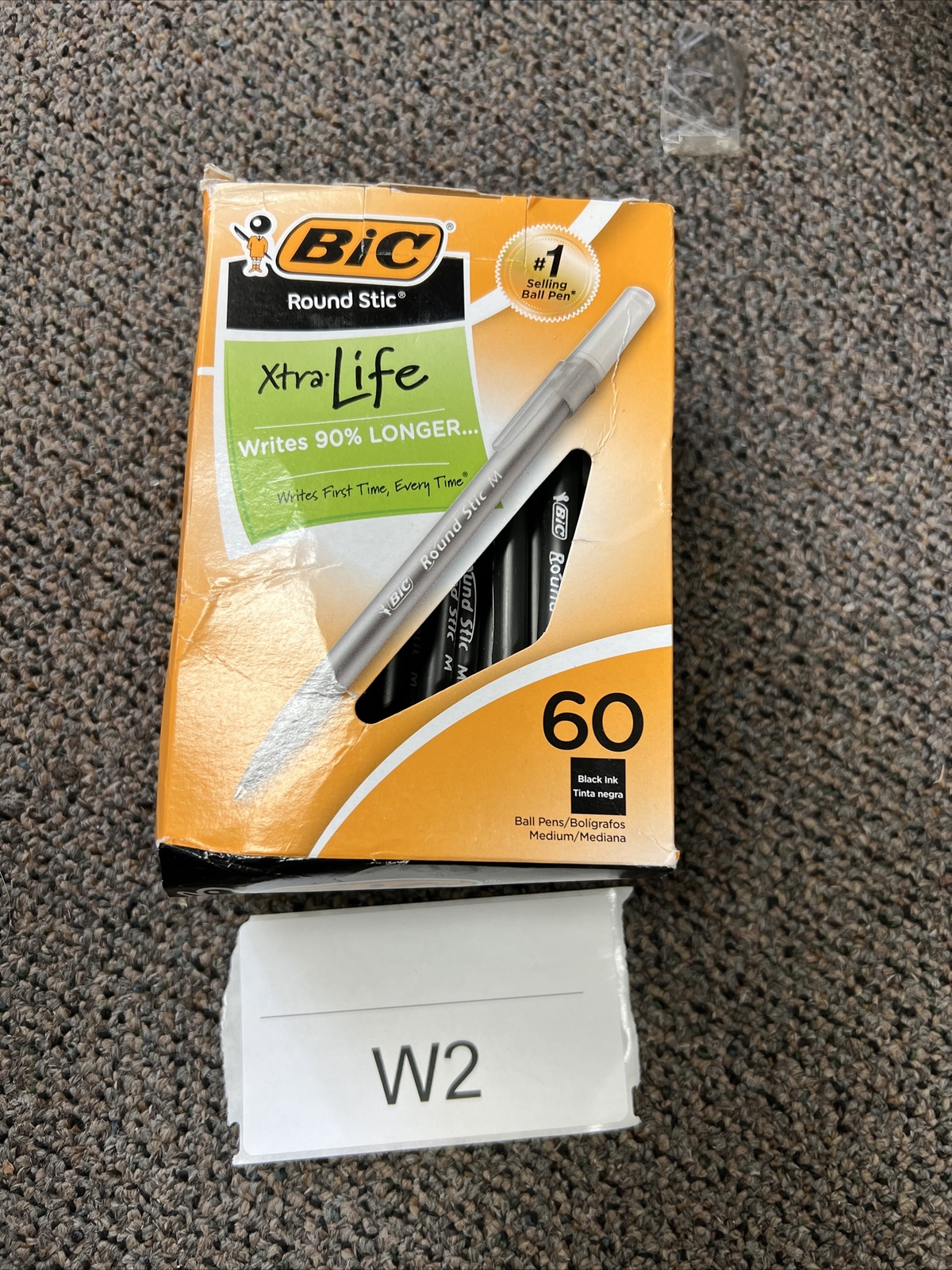 60 Pens BIC Round Stic Xtra-Life Medium Point Ballpoint Pen Black Ink ...